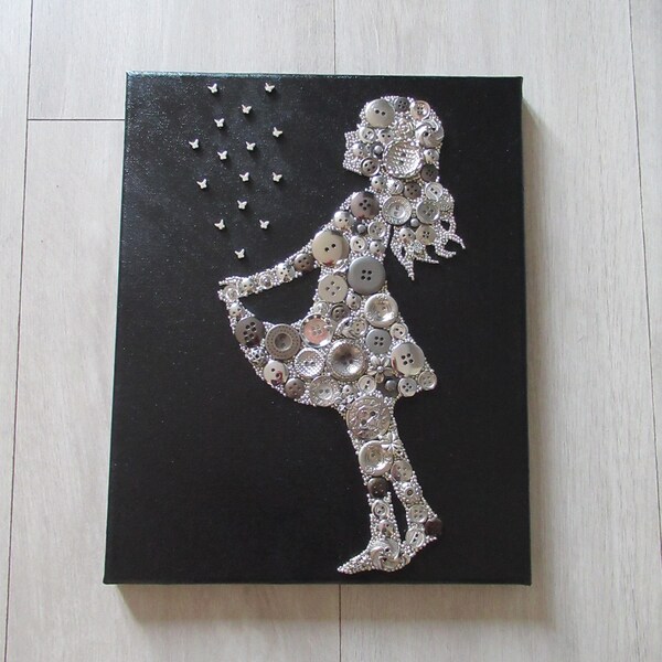 Button Art Canvas - Etsy