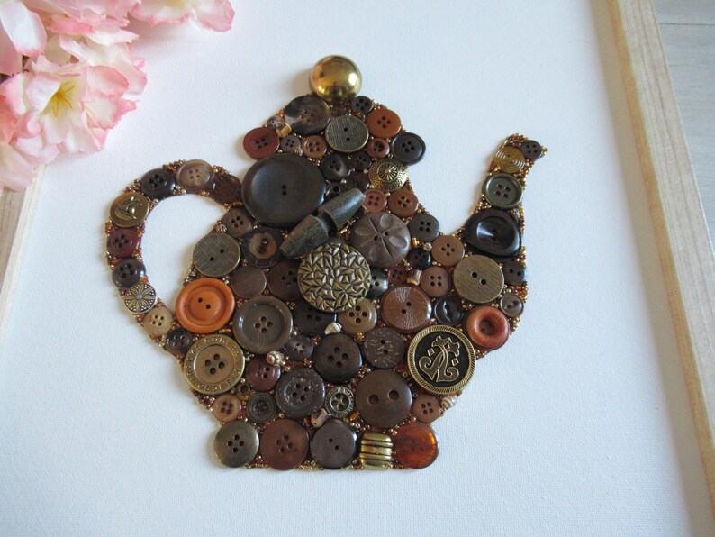 Button Art Painting Teapot - Etsy