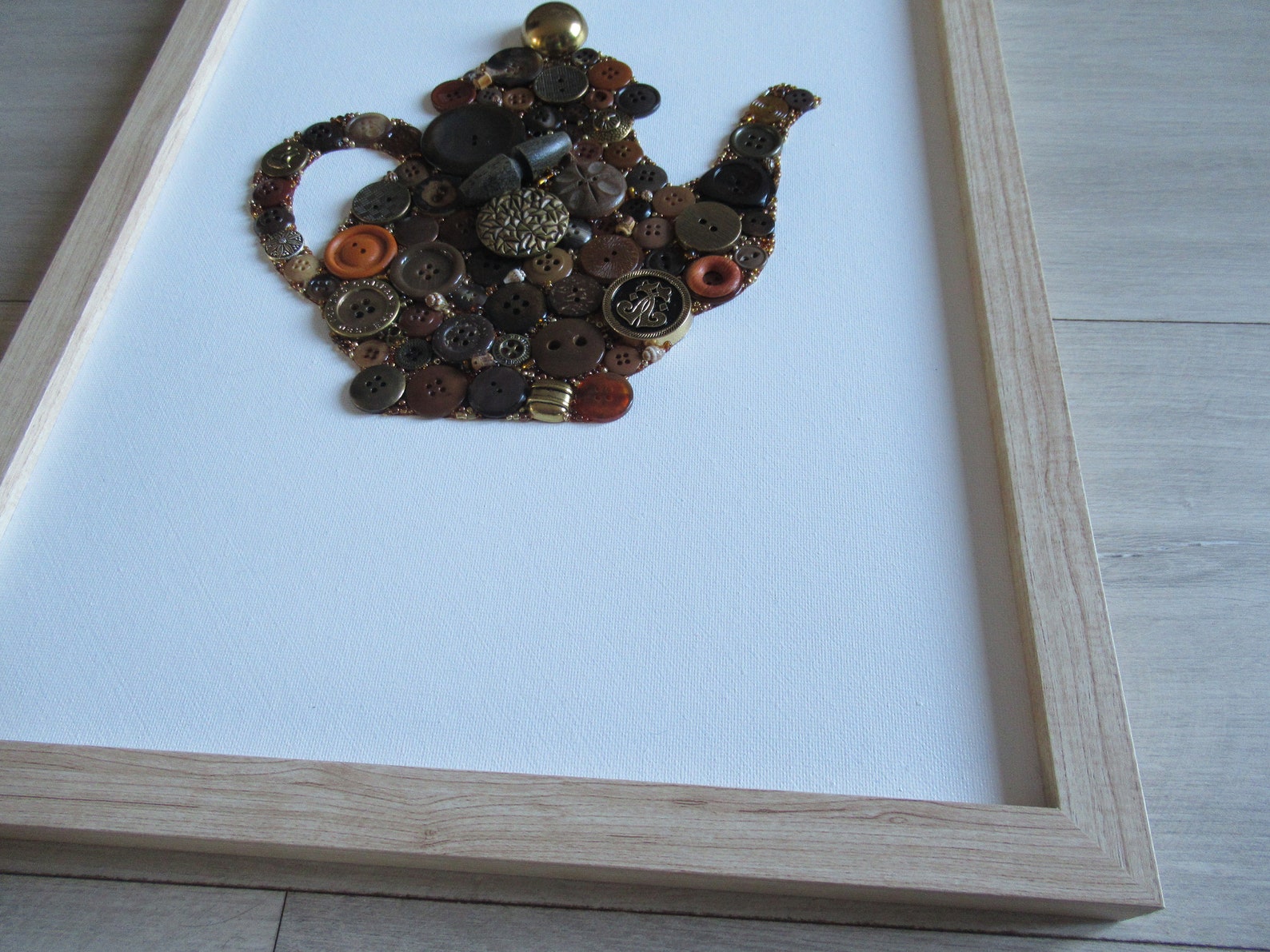 Button Art Painting Teapot - Etsy