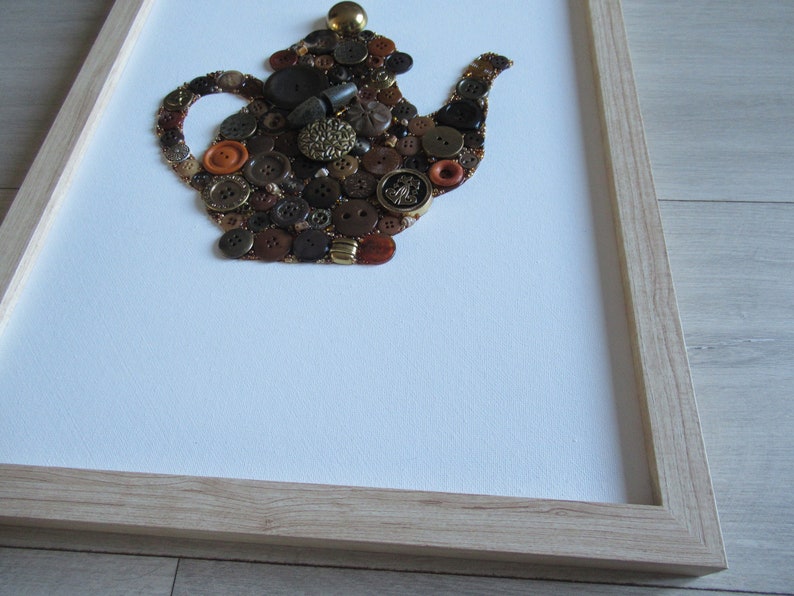 Button Art Painting Teapot - Etsy