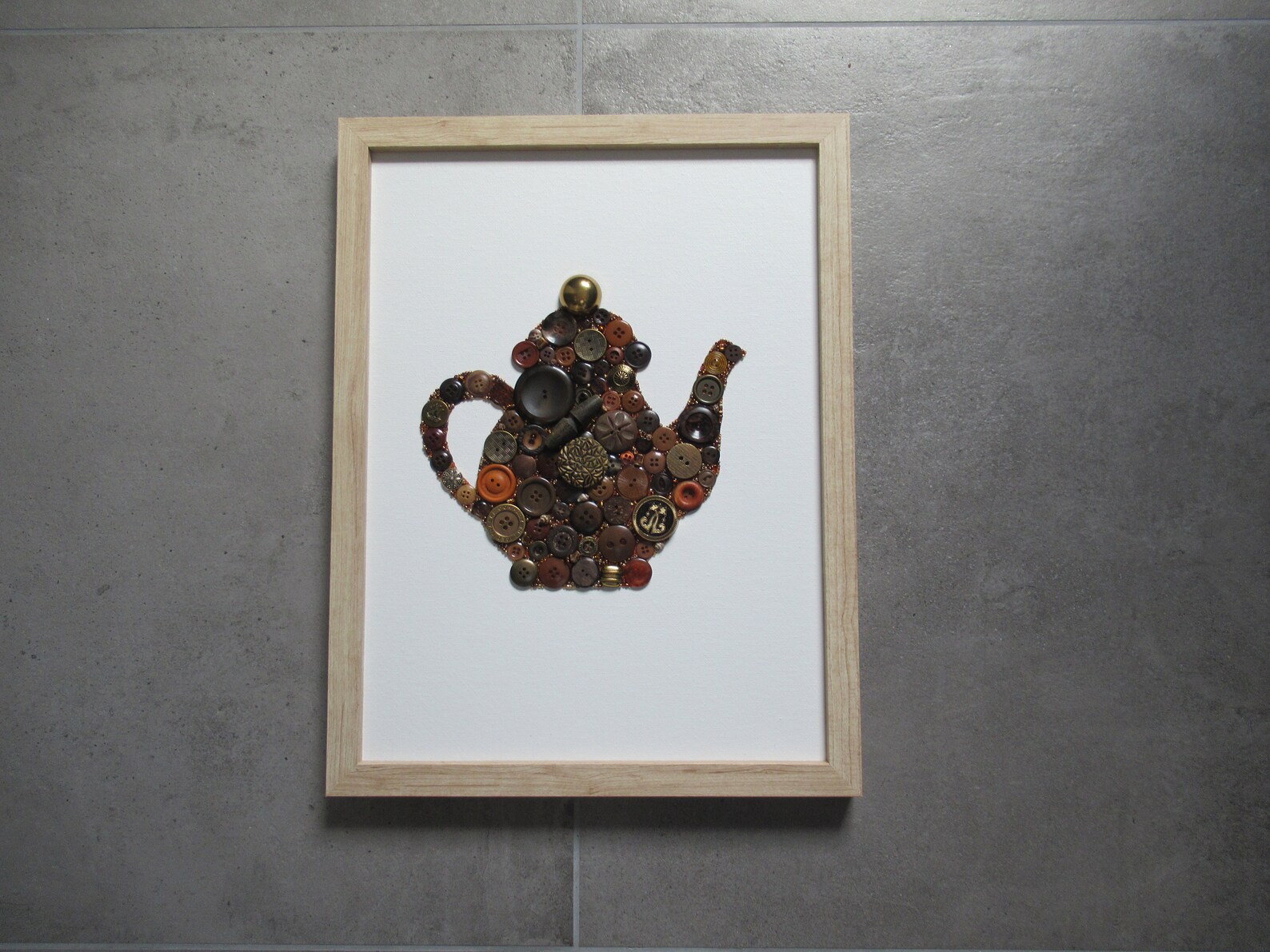 Button Art Painting Teapot - Etsy