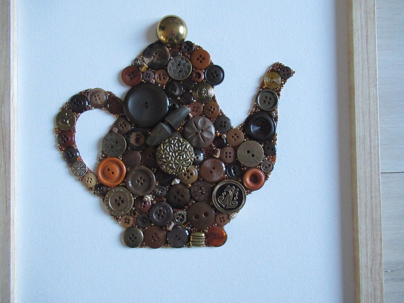 Button Art Painting Teapot - Etsy