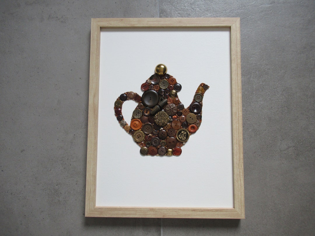 Button Art Painting Teapot - Etsy