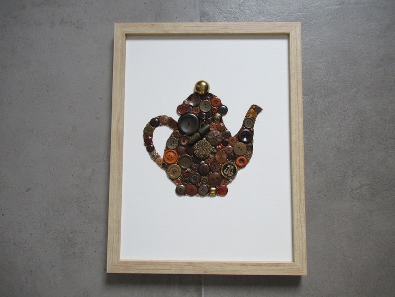 Button Art Painting Teapot - Etsy