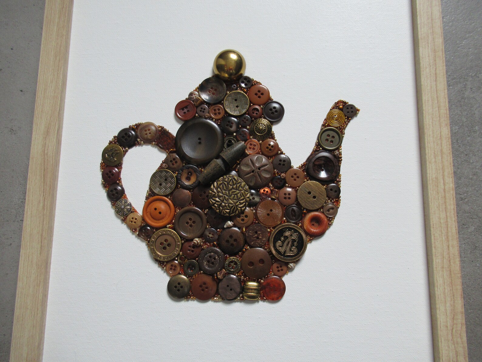 Button Art Painting Teapot - Etsy