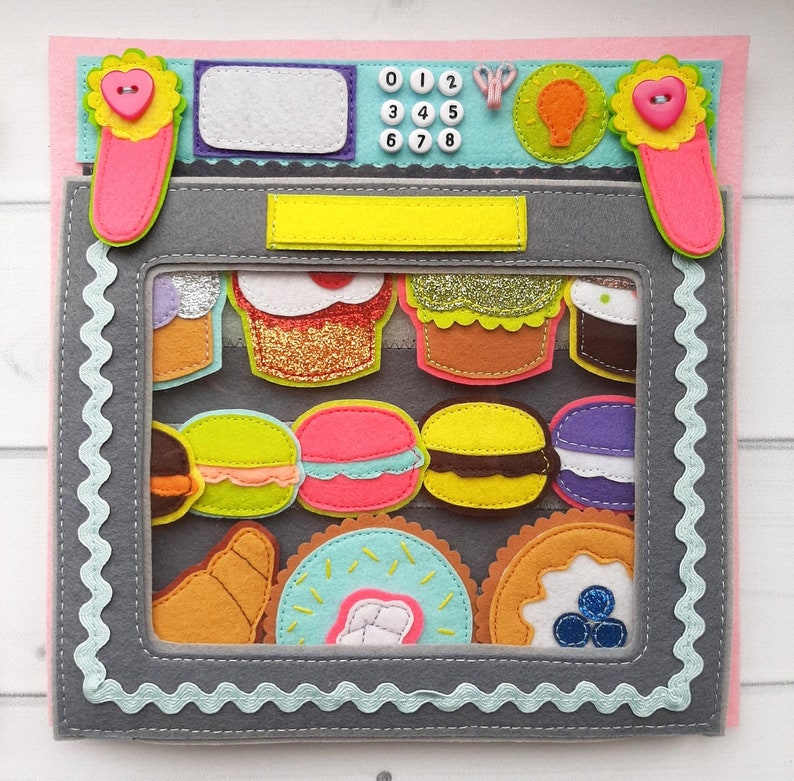 Quiet book Kitchen pattern pdf Cooking Felt book pattern | Etsy