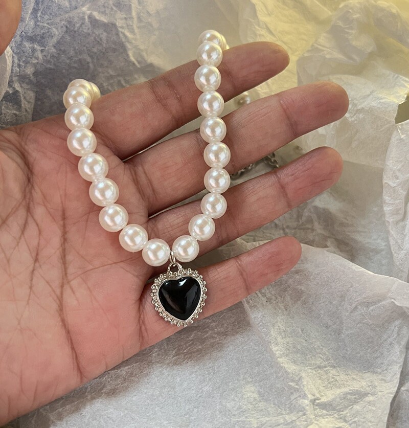 90s Vintage New Vintage Link Chain Heart Pendant Necklace Iron Melting ...