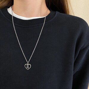 90s Vintage New Vintage Link Chain Heart Pendant Necklace Iron Melting ...