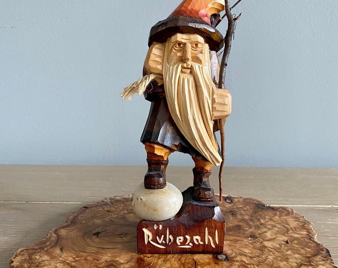 FOLK ART Sculpture, 7", Wooden Carving, Rubezahl, Mountain Spirit ...