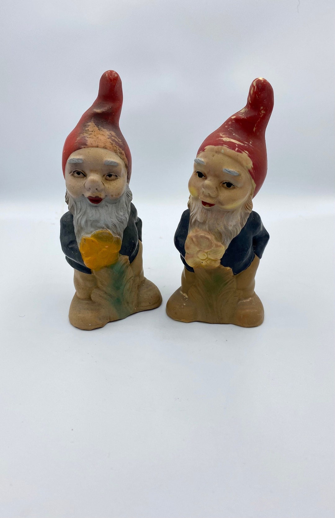 Vintage West German Rubber Gnome Figures, Pair, Erdmanleins - Etsy