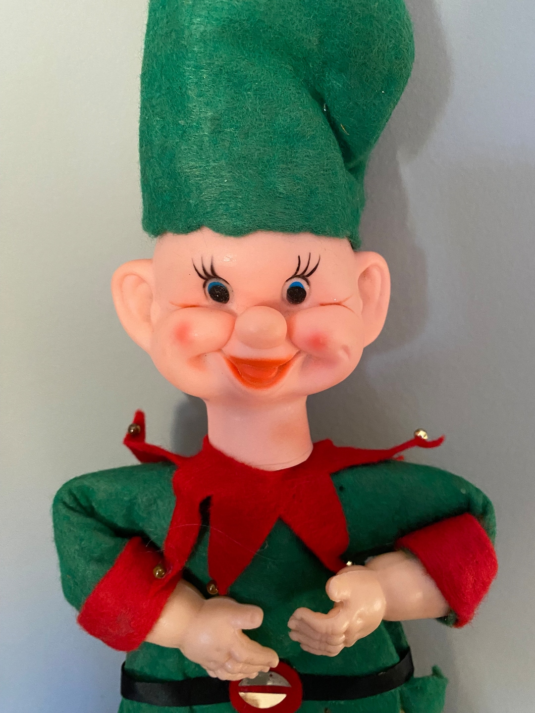 Vintage Rubber Faced Elf Whisk, Vintage Christmas Decor, Kitschy Decor ...
