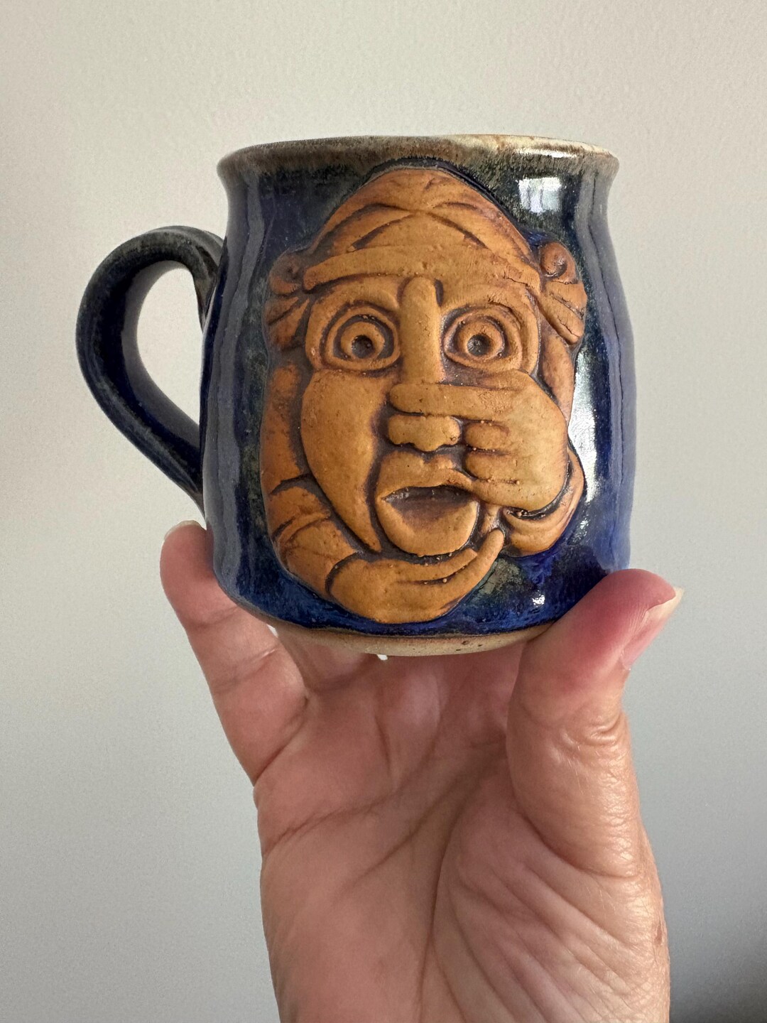 Vintage UGLY FACE Ceramic Mug, 1970s, Gnome Face Pottery, Troll Face ...