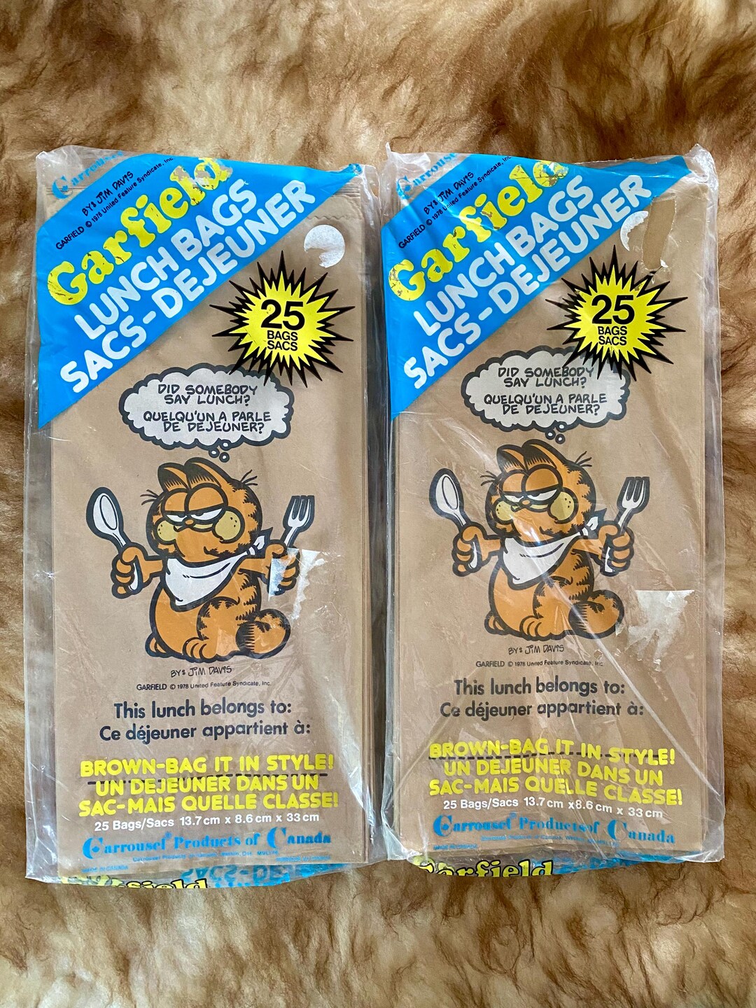 GARFIELD LUNCH BAGS, Paper Lunch Bags, Garfield, Jim Davis, Back to ...