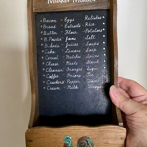 Vintage market Minder Wooden Grocery List Shelf, Wooden Box, Recipe ...