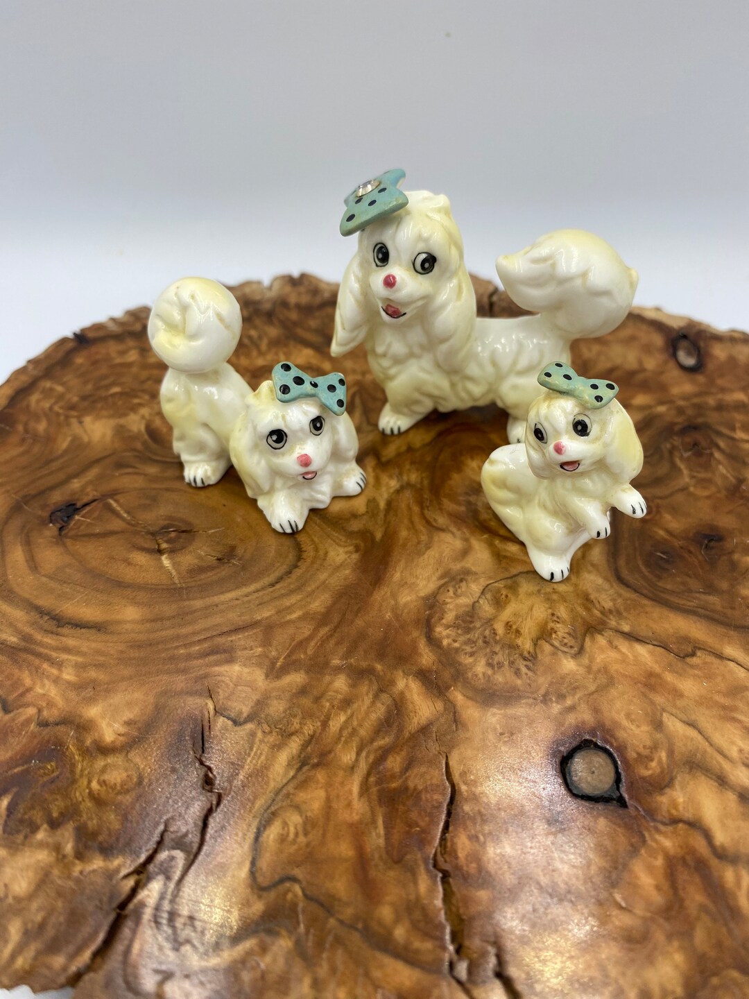 FRENCH POODLES? Set of 3, Made in JAPAN, Bone China Figures, Miniature ...