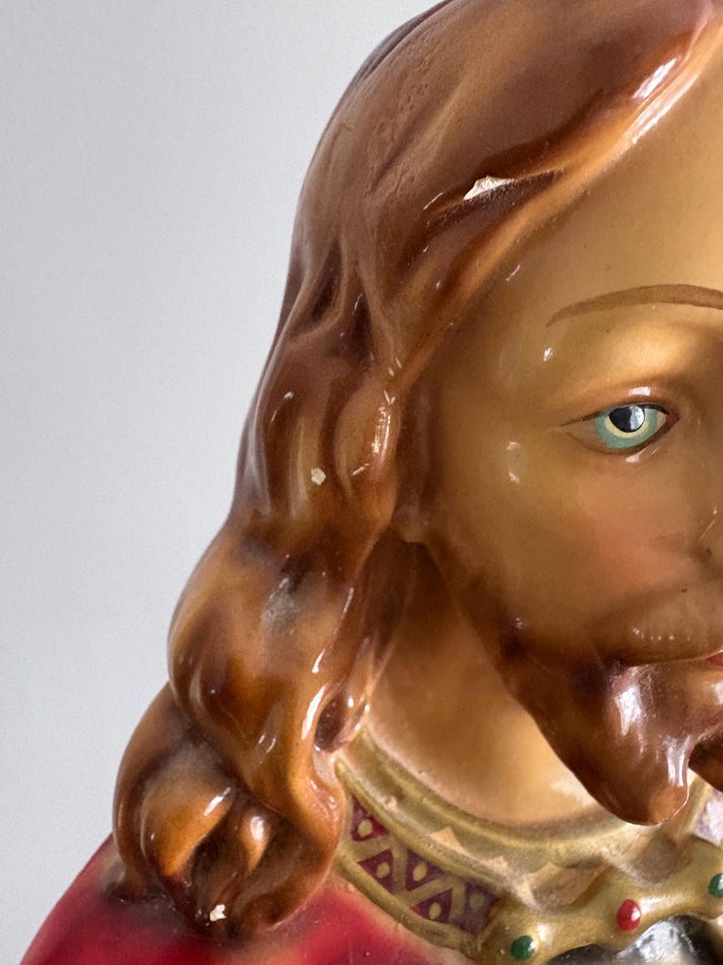 Immaculate Heart of JESUS CHRIST CHALKWARE Wall Hanging, Christianity ...