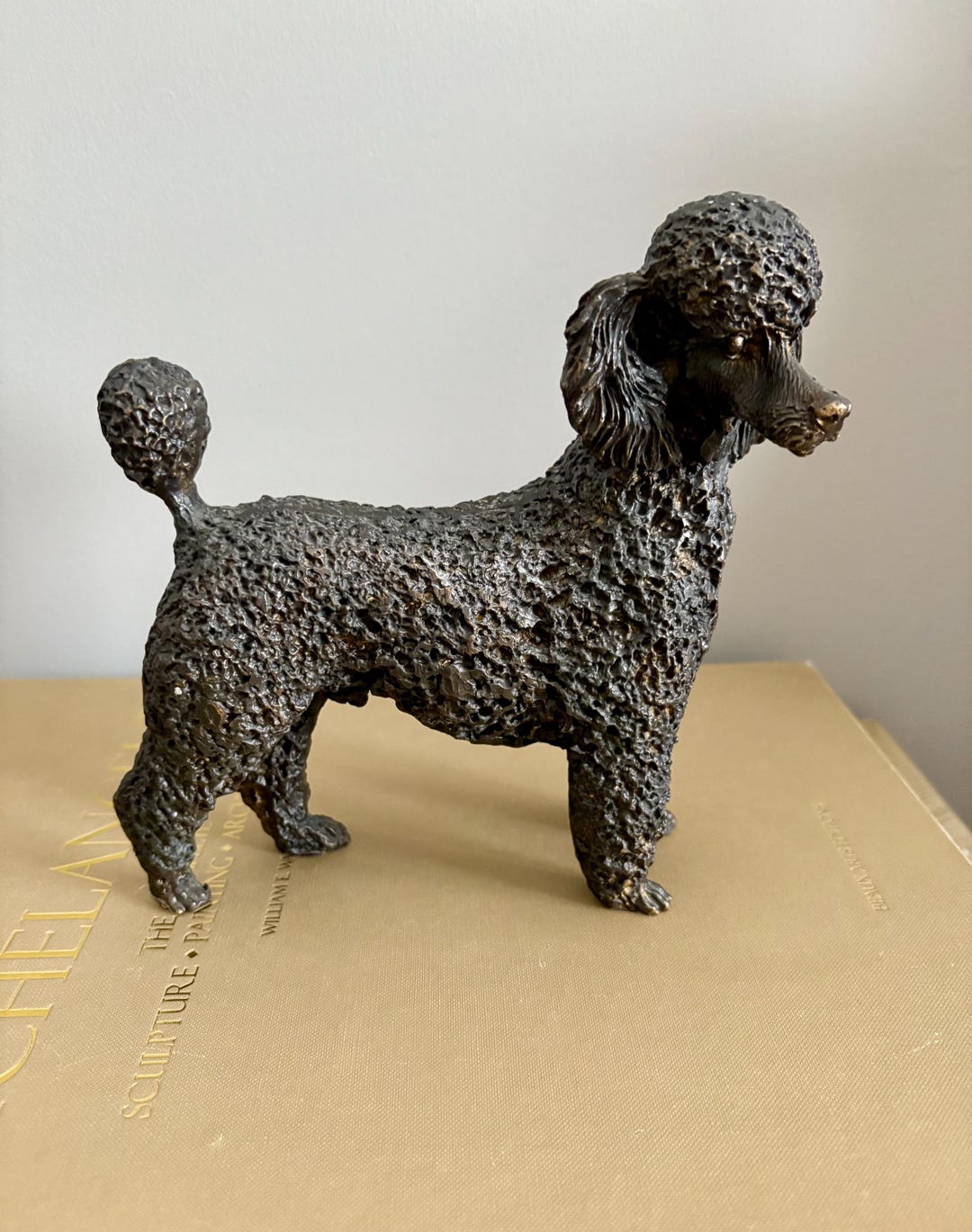Cast Bronze STANDARD POODLE Figure, Black Poodle, Heavy, Decor Piece ...