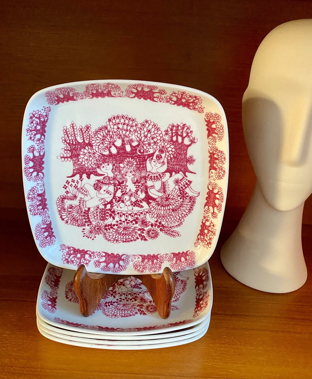 FIJJIO FLINT Square Dessert/salad Plate 7 1/2" ARDEN Pattern Turi ...