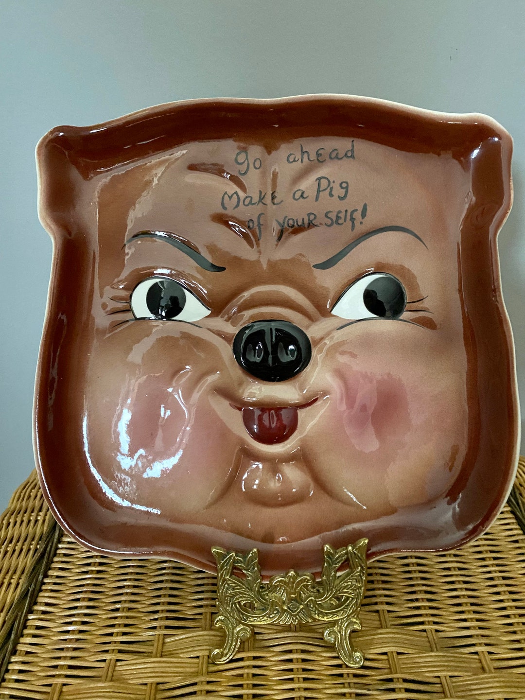 Anthropomorphic Pig Platter Vintage Deforest Pottery 1950s - Etsy