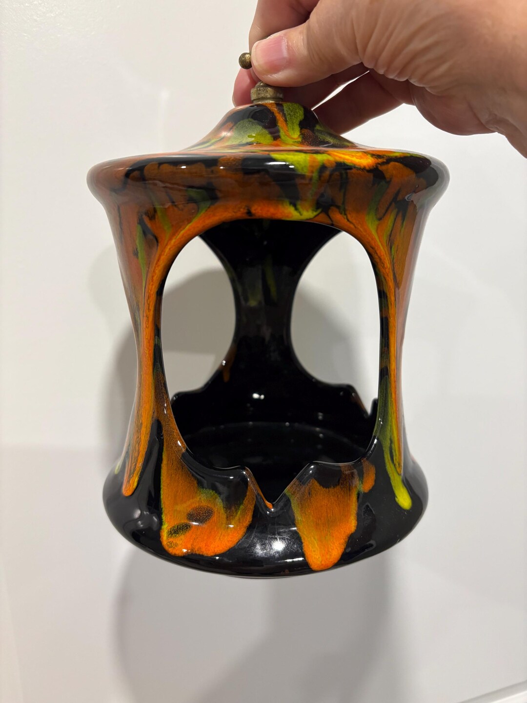MCM HANGING ASHTRAY, Mod, Groovy, Ceramic, Drip Glaze, 1970s, Boho ...