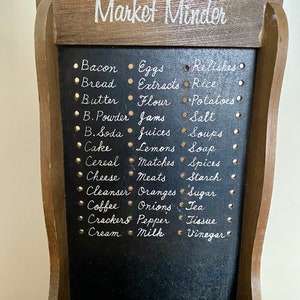 Vintage market Minder Wooden Grocery List Shelf, Wooden Box, Recipe ...