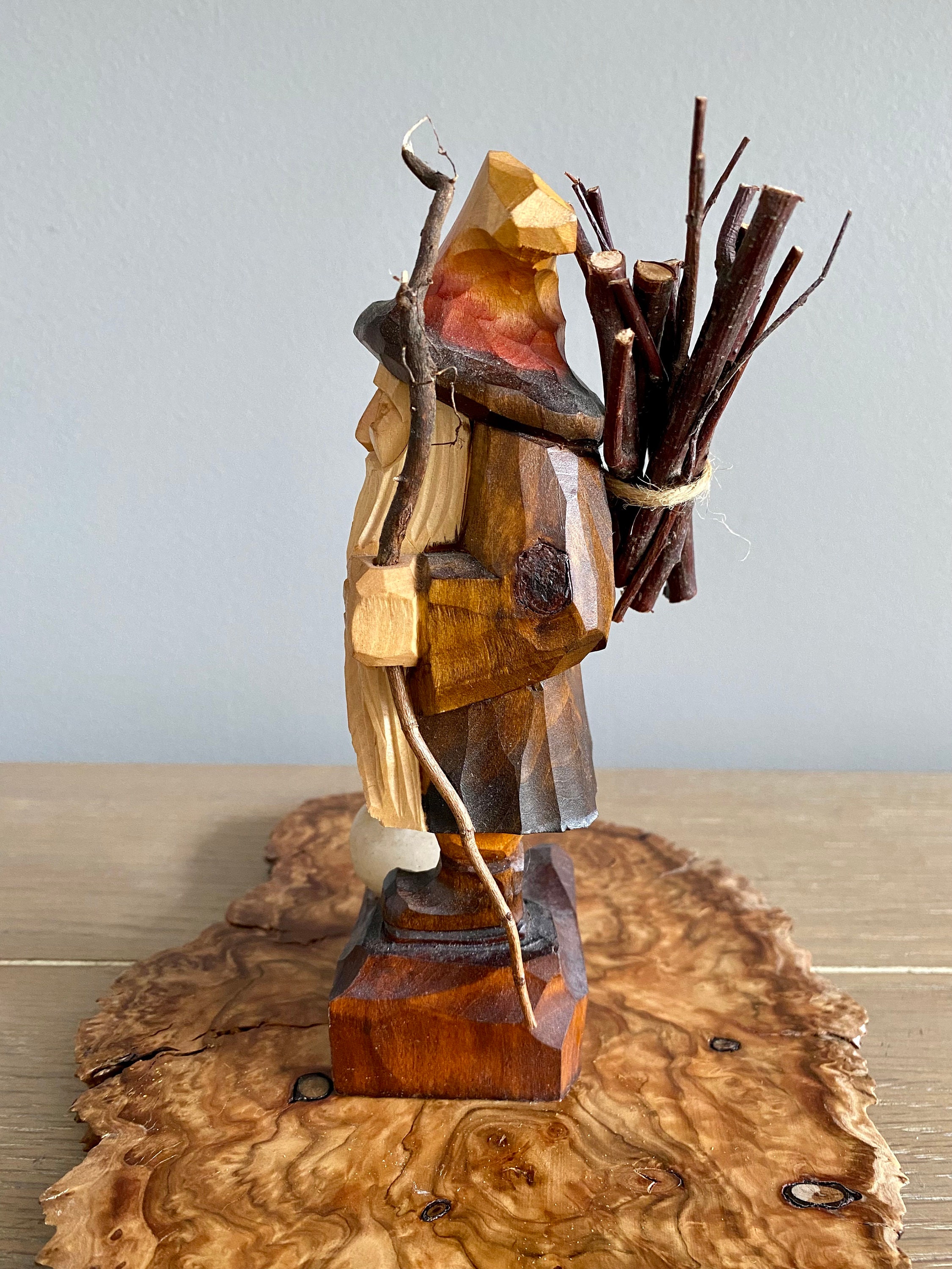 FOLK ART Sculpture, 7, Wooden Carving, Rubezahl, Mountain Spirit ...