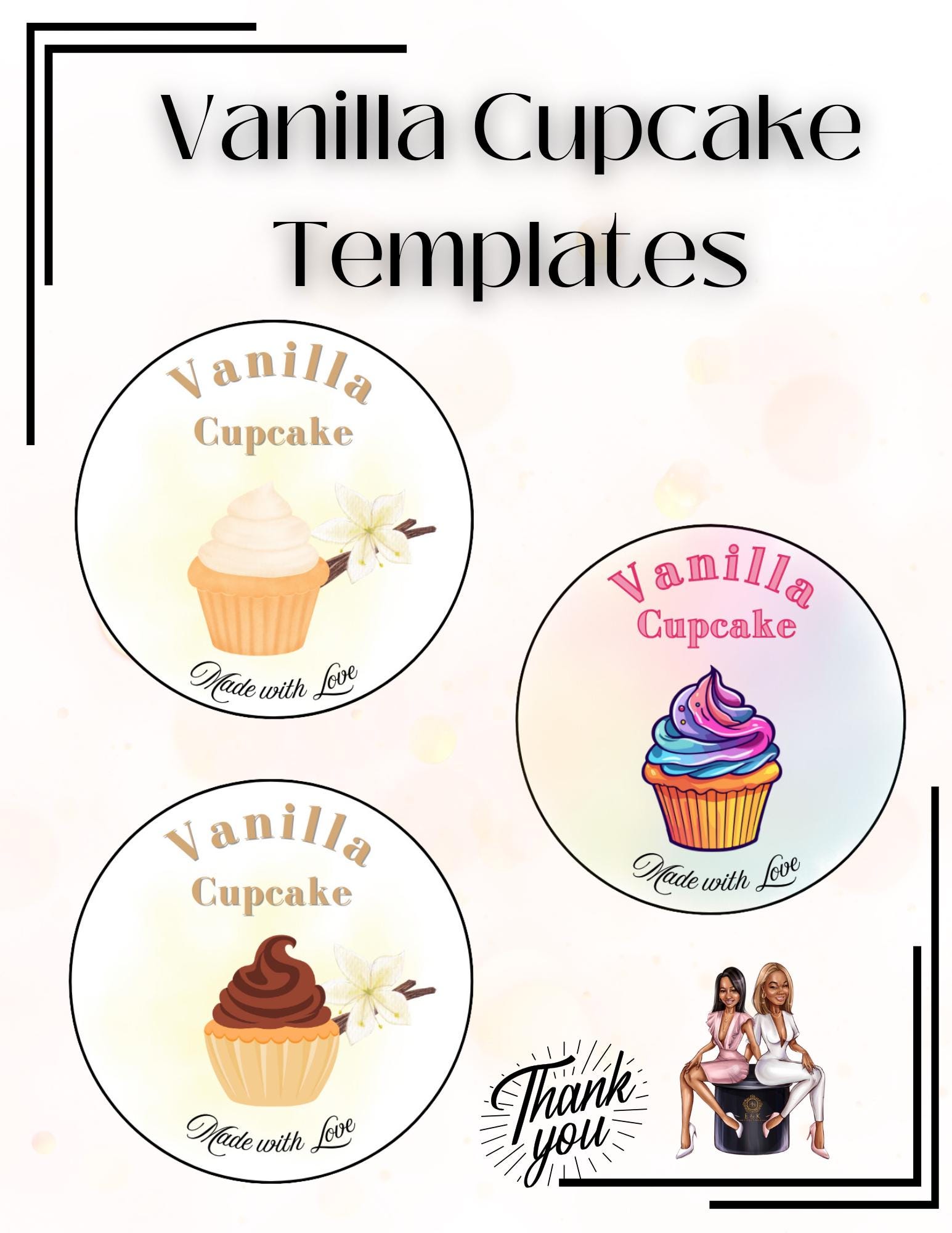 Editable Cupcake Labels With Flavors 3 Different Flavors, Baking Gift ...
