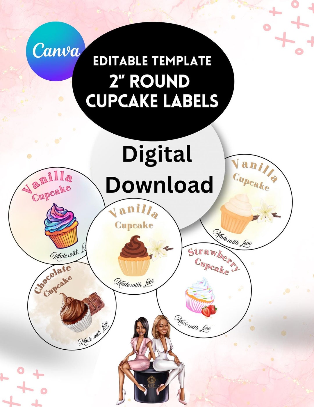 Editable Cupcake Labels With Flavors 3 Different Flavors, Baking Gift ...