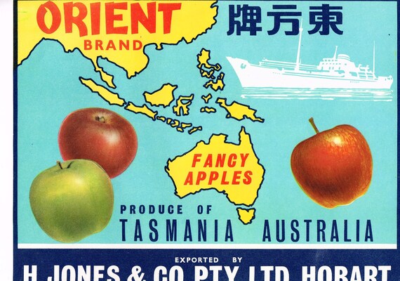 Vintage Tasmanian Apple Box Labels Orient Brand Special Price | Etsy