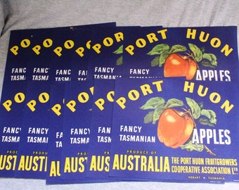 Vintage Tasmanian Apple Box Labels | Etsy