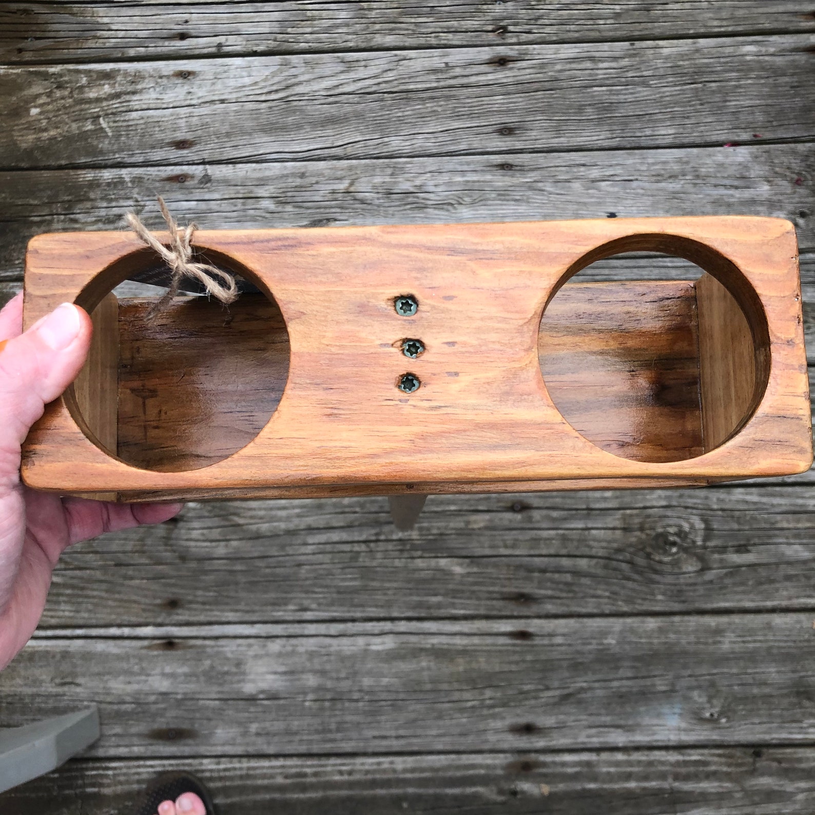 Outdoor Beer Stand / Double Drink Holder / Reclaimed Wood Tall | Etsy