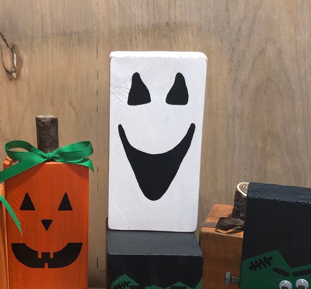 Wood Ghost Block, Halloween Decor - Etsy