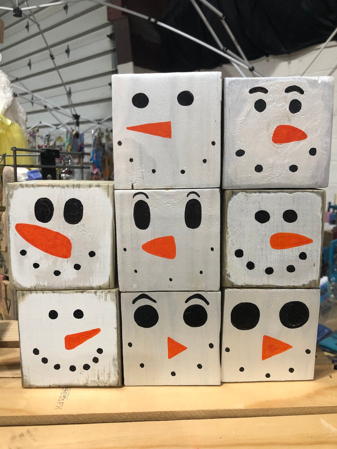 Snowman Face Wooden Snowmen Rustic Holiday Decor Primitive | Etsy