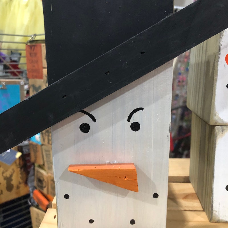 Wooden Block Snowman - Etsy