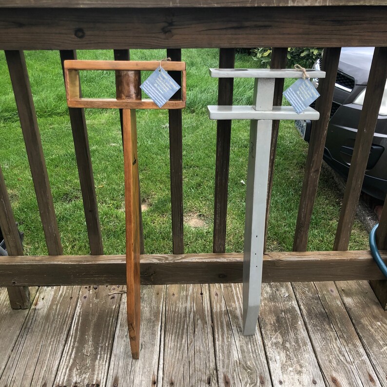 Outdoor Beer Stand / Double Drink Holder / Reclaimed Wood Tall Beverage ...