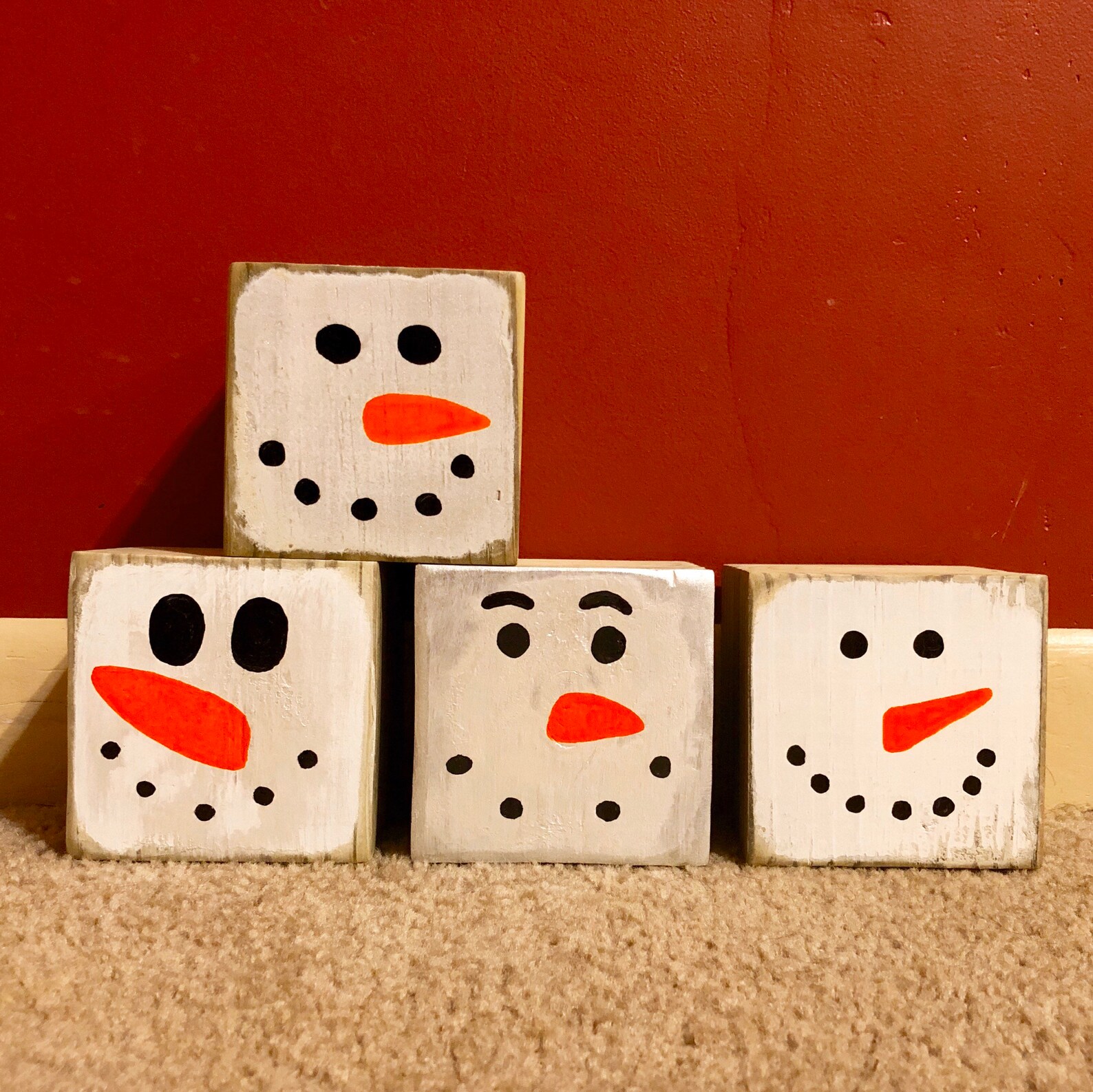 Snowman Face, Wooden Snowmen, Rustic Holiday Decor, Primitive Christmas ...