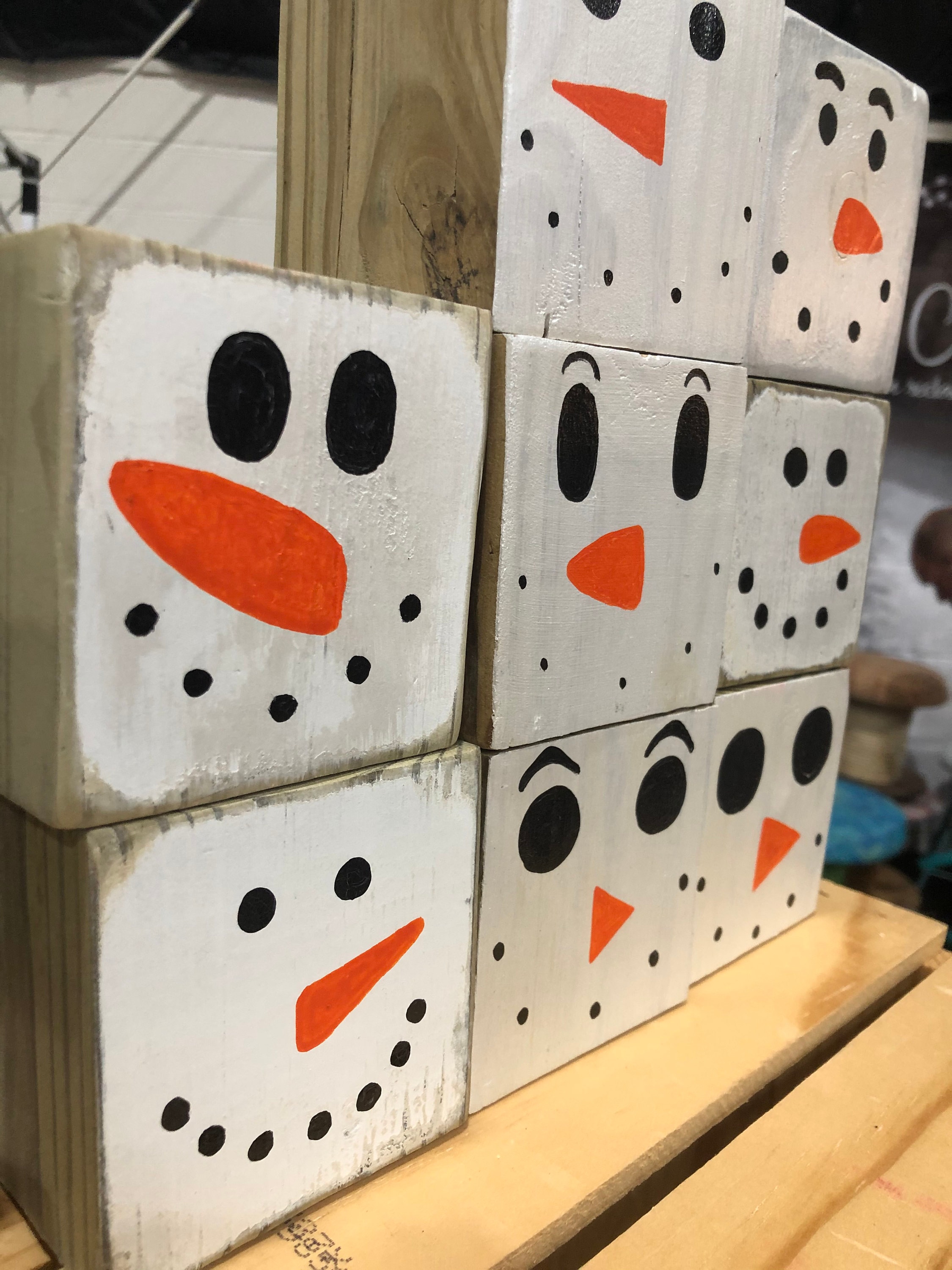 Snowman Face, Wooden Snowmen, Rustic Holiday Decor, Primitive Christmas ...