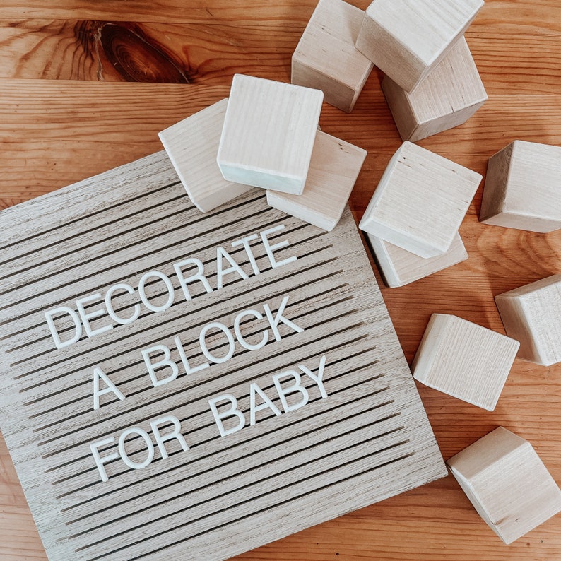 Baby Shower Block Activity, DIY Wooden Keepsake Blocks - Etsy