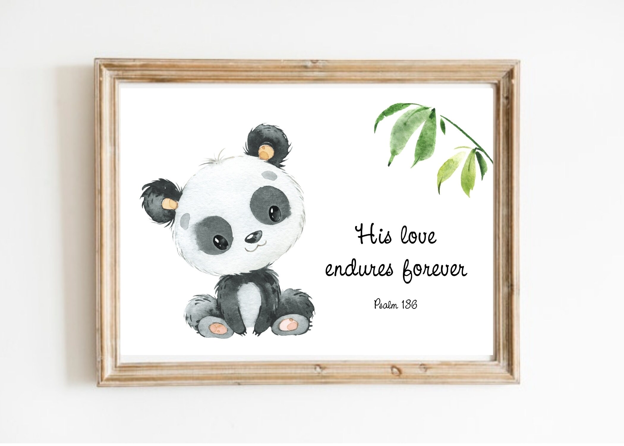 Set of 2 Nursery Wall Art Printable. Panda Boy. Bible Verses. Isaiah 26 ...