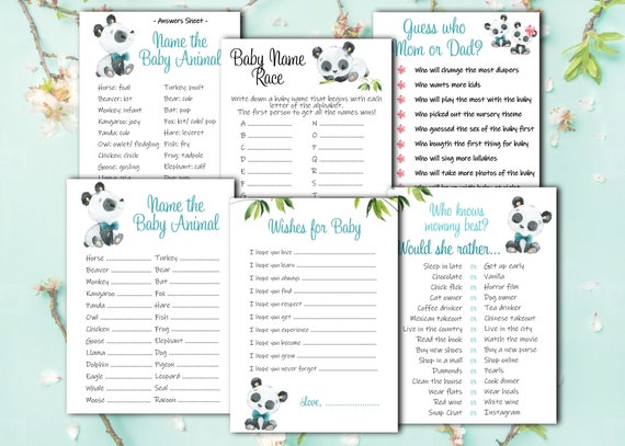 Panda Theme For Baby Shower Games Woodland Animal Neutral Baby Shower