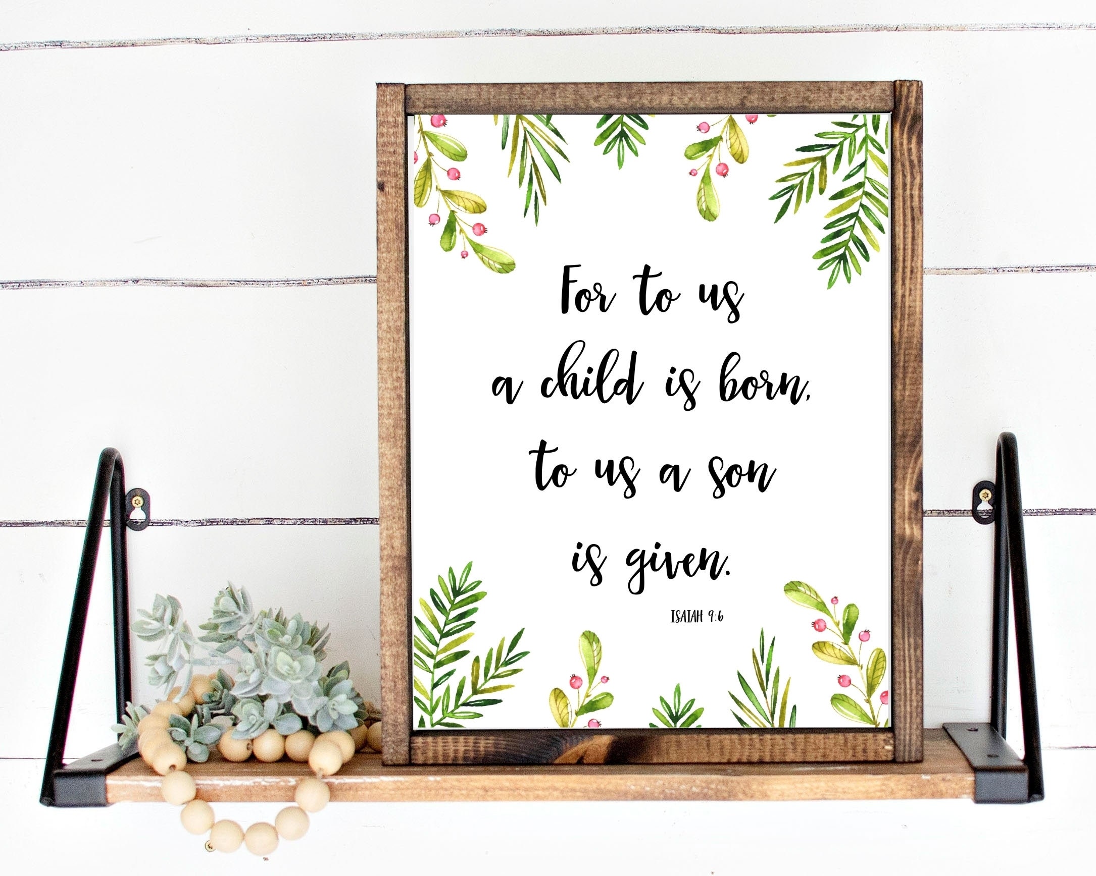 Christmas Wall Art Printable. Bible Verse Isaiah 9:6. Christian Wall ...
