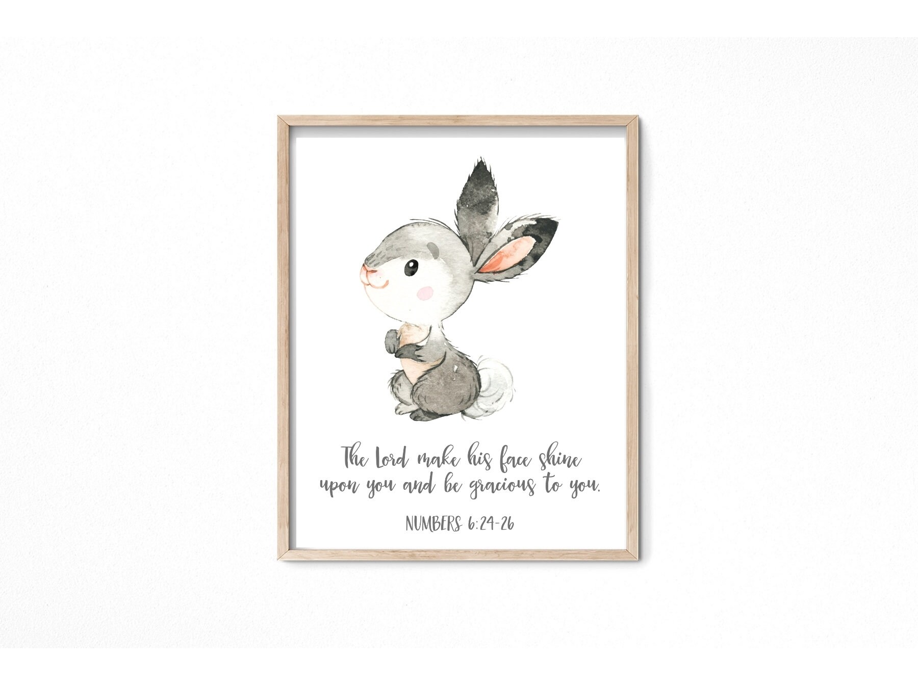Bible Verses Nursery Decor. Set of 3 Little Rabbit Watercolor Prints ...