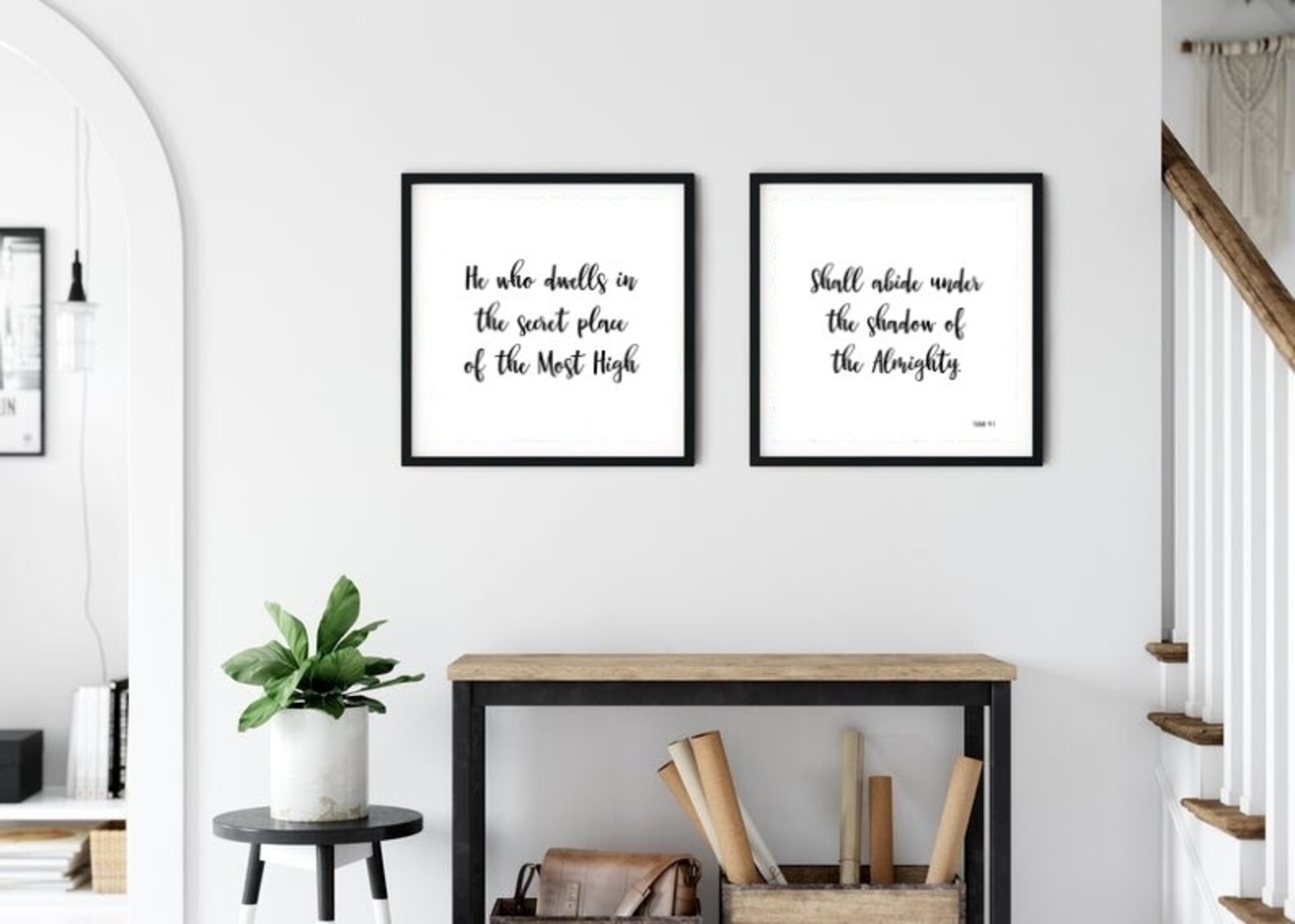 Set of 2 Square Prints. Bible Verses. Psalm 91:1 Scripture. - Etsy