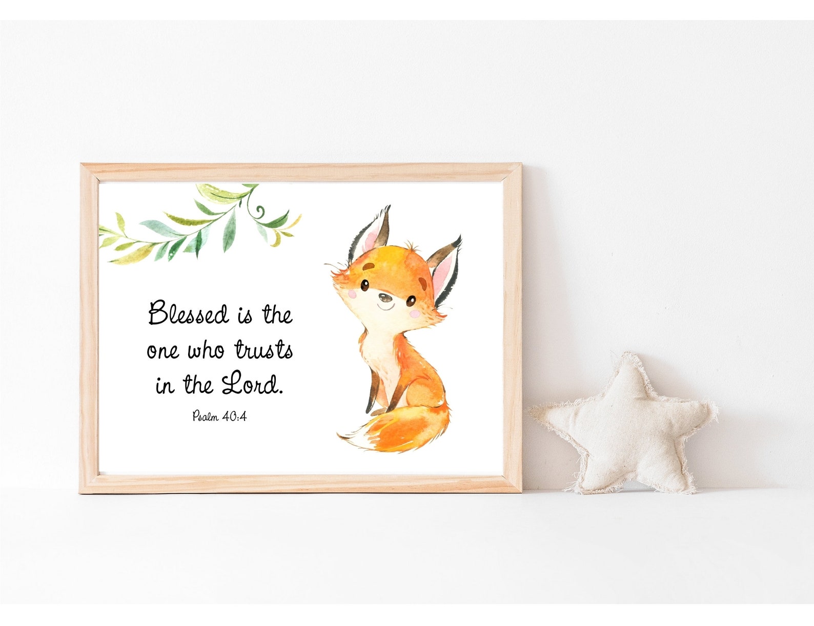 Fox. Forest. Nursery Decor. Scripture Nursery Wall Art. Psalm 40:4 ...