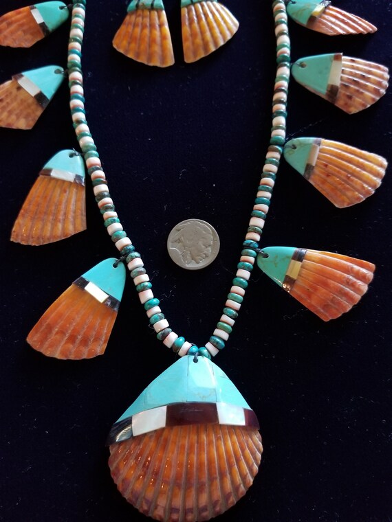 NATIVE AMERICAN Indian Santo Domingo Pueblo shell nec… - Gem