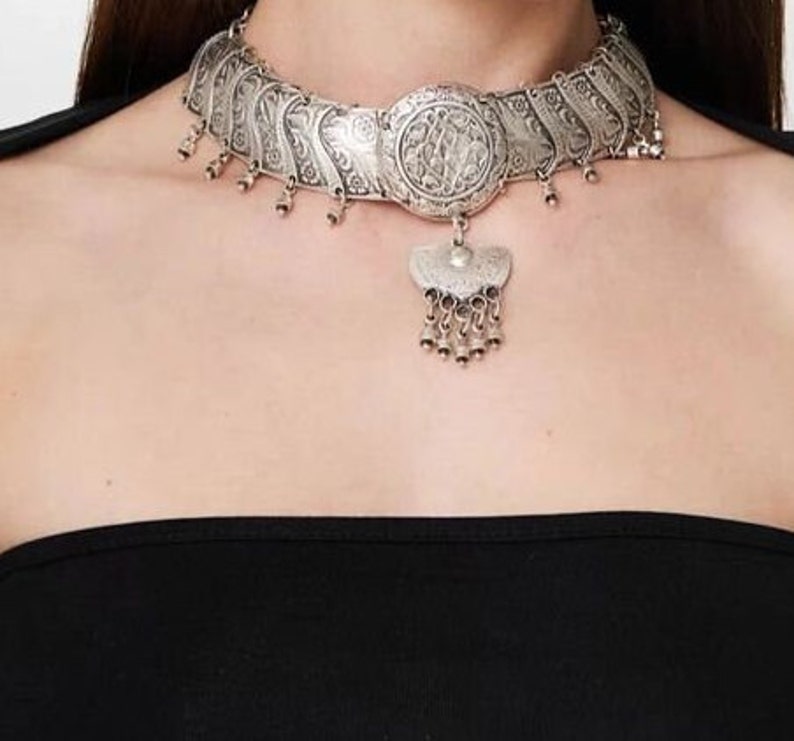 Antique Choker Necklace L Tribal Fusion L Tribal Necklace L Belly Dance ...