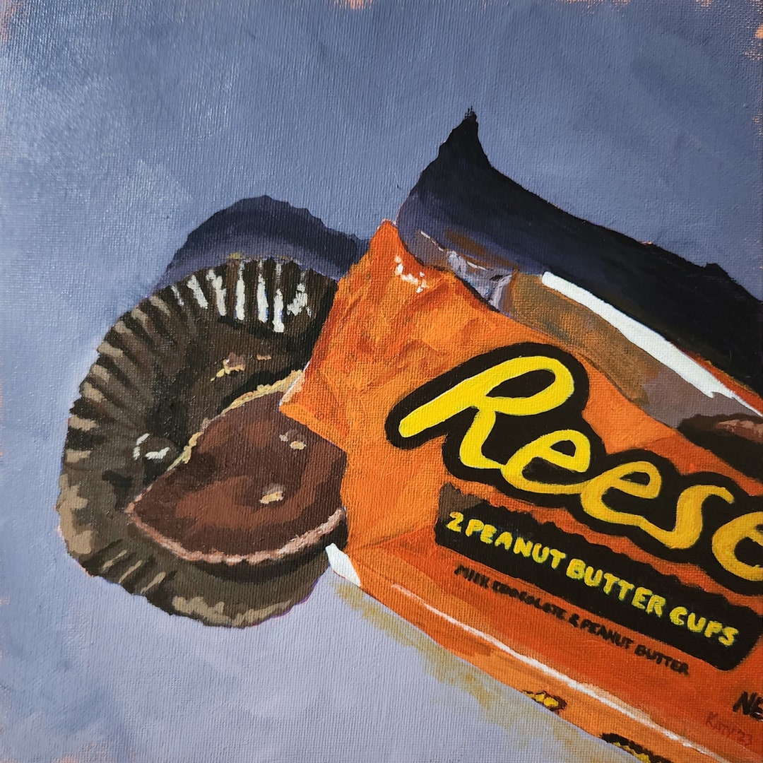Original Reese's Peanut Butter Cup Acrylic Painting | Canvas Panel ...