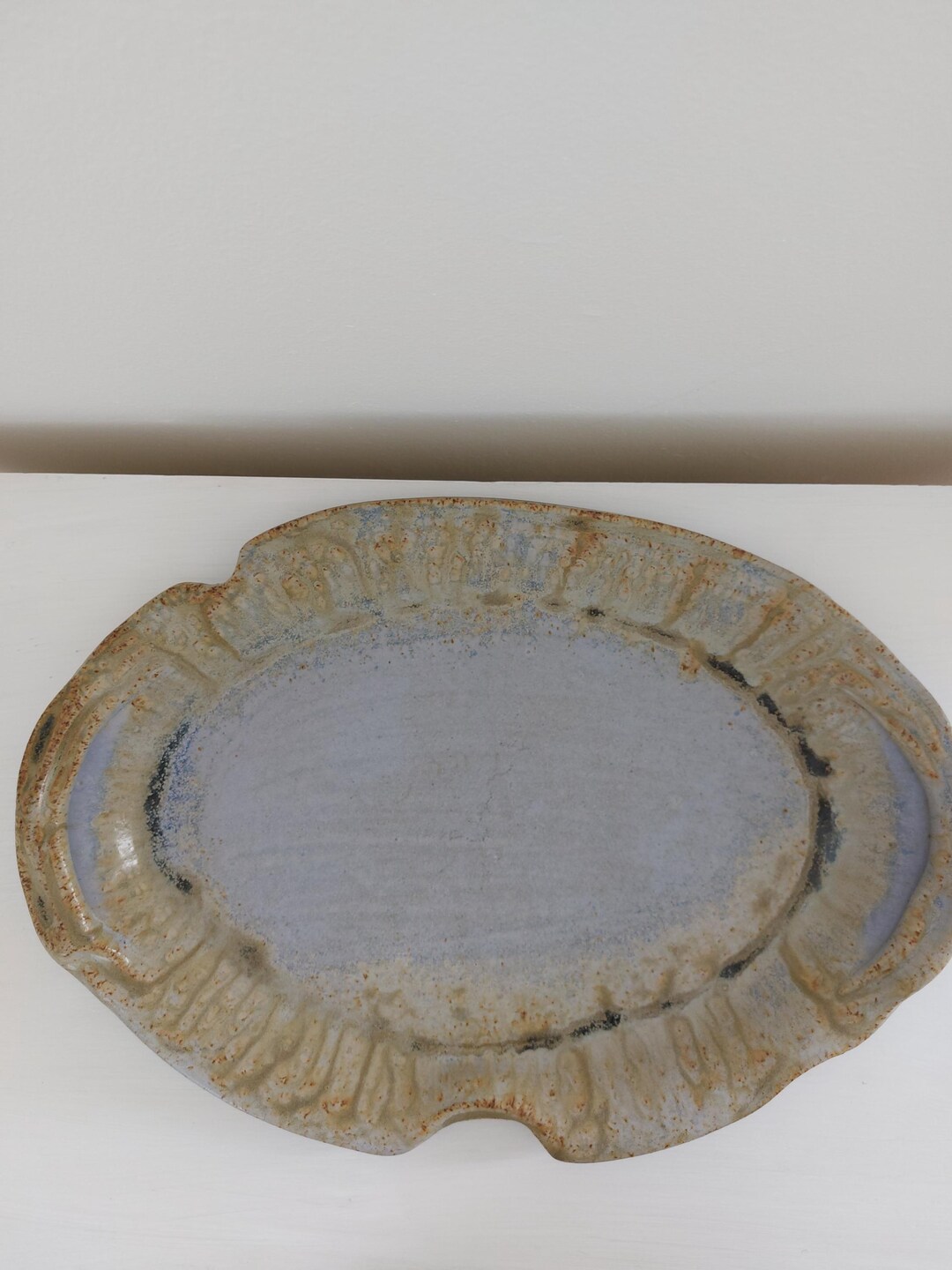 Large Studio Pottery Platter With Handle Detail – Lavender Purple ...