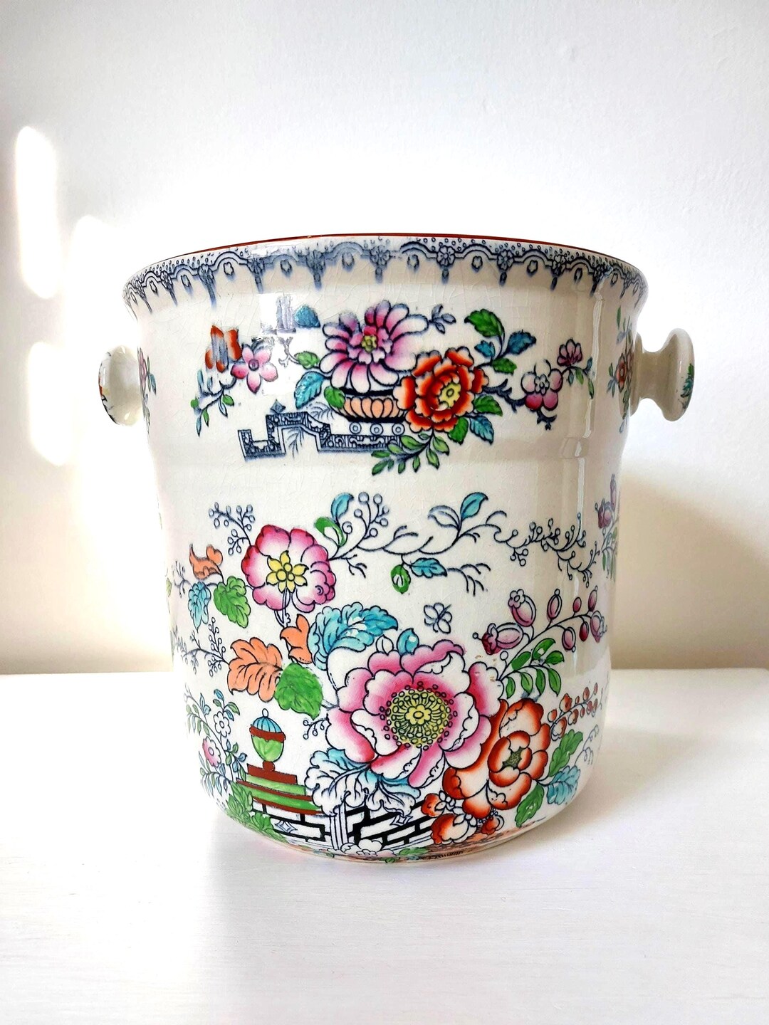 Vintage Mason’s Ironstone Slop Pot – Chinoiserie Floral Pattern – Made ...