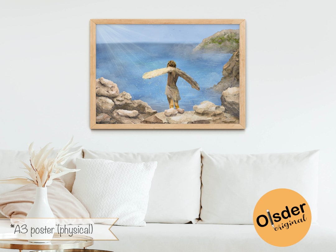 Poster Icarus' Dream Greek Mythology Wall Art A3 Blue - Etsy